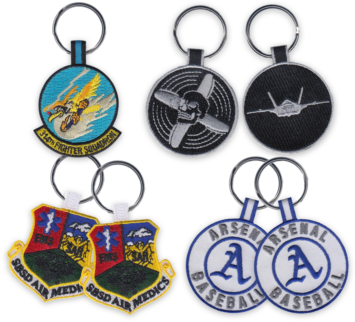 Custom Designed Keychains and Military Embroidered Key Fobs