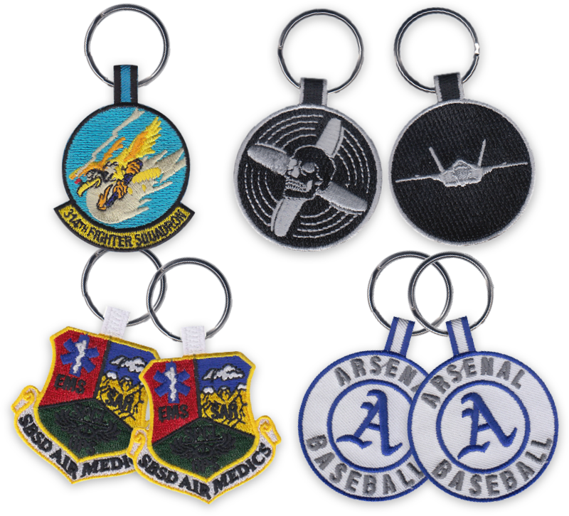 Custom Designed Keychains and Military Embroidered Key Fobs