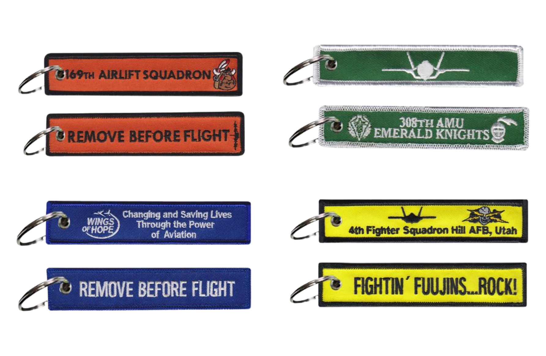Custom Jet Tags, Key Flags & Remove Before Flight Keychains