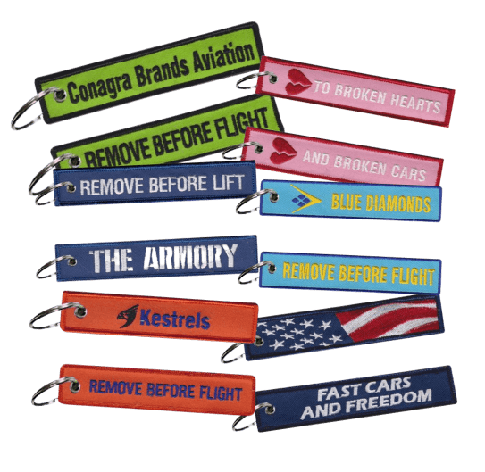 Custom Key Flags & Jet Tags | Remove Before Flight Keychains